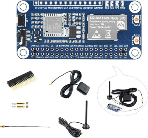 Sx1262 Lorawan Gnss Hat Sx1262 Rf Chip Lora Module Expansion Board For Raspberry Pi