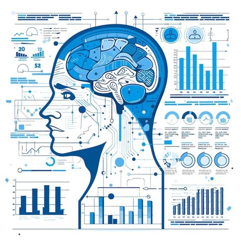 Abstract Artificial Intelligence Concept With Human Head And Various Technological Elements