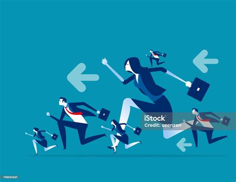 함께 성취 개념 비즈니스 벡터 일러스트 성공 팀워크 리더십 플랫 비즈니스 만화 캐릭터 스타일 디자인 남자에 대한 스톡 벡터 아트 및 기타 이미지 Istock