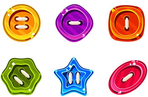 게임이 나 웹 디자인 인터페이스에 대 한 다채로운 젤리 광택 버튼 흰색 배경에 그림을 벡터 0명에 대한 스톡 벡터 아트 및 기타
