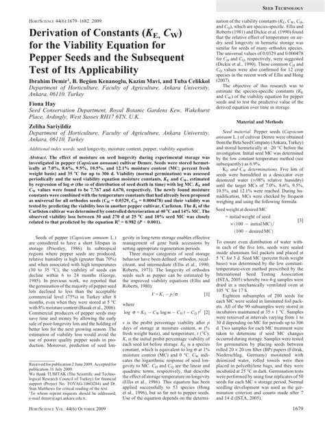 Pdf Derivation Of Constants K E C W For The Viability Equation For