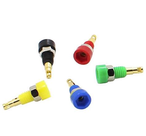 10pcs 2mm Gold Plated Socket Solder Type Banana Binding Post Socket Bs2101 In Connectors From