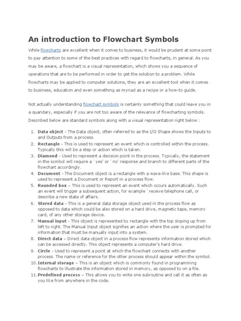 Pdf An Introduction To Flowchart Symbols Dokumentips