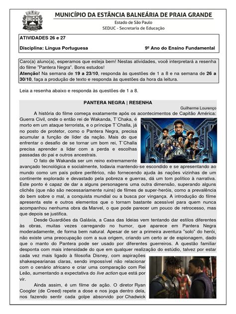 Filma PANTERA NEGRA RESENHA | PDF