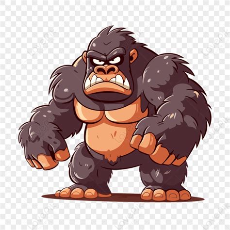 화난 고릴라 벡터 상표 클립 아트 만화 Png 일러스트 무료 다운로드 Lovepik