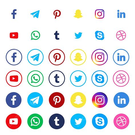 Facebook Twitter Instagram Icons Vertical