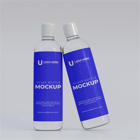 프리젠 테이션을위한 3d 플라스틱 유리 제품 모형 디자인 프리미엄 Psd 파일