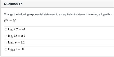 Solved Change The Following Exponential Statement To An Chegg Com