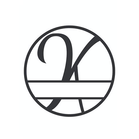 Personalized K Split Circle Monogram Sign Bear Country Metalworks