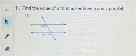 Solved Find The Value Of X That Makes Lines U And V Chegg