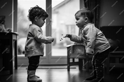 Brother And Sister Playing A Game Of Simon Says Brother Sister