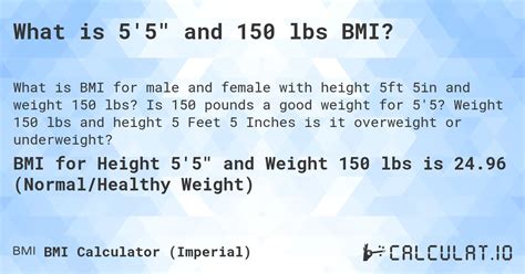 What Is 5ft 5in And 150 Lbs Bmi Calculatio