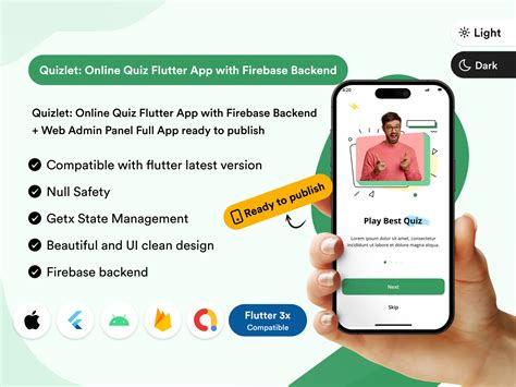 Quizlet Online Quiz Flutter App With Firebase Backend By Template