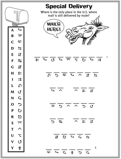 Kids Free Printable Secret Code Worksheets
