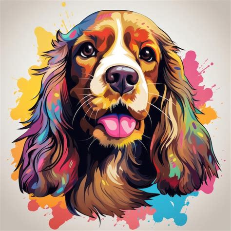 Cuteness Overload Joyful Cartoon Cocker Spaniel Design In Vibrant