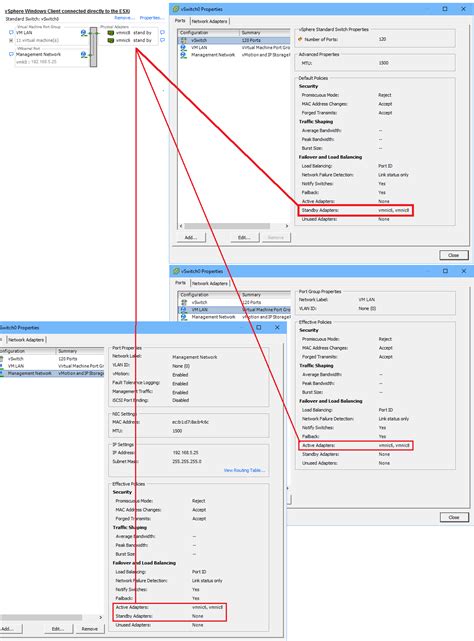 Solved Standby NIC On Production VSwitch ESXi Server Experts Exchange
