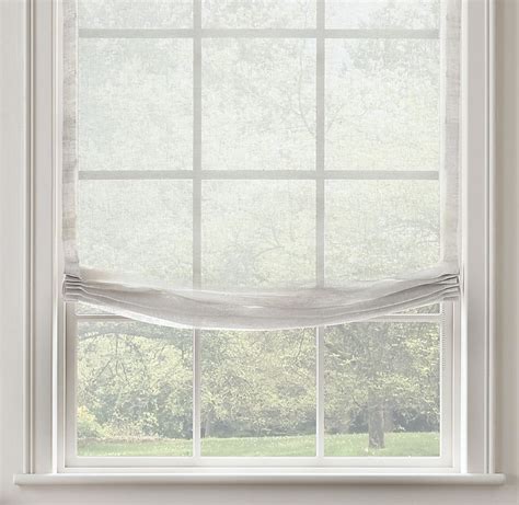 Belgian Sheer Linen Relaxed Roman Shade Relaxed Roman Shade Shades