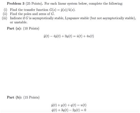 Solved Problem 3 25 Points For Each Linear System Below