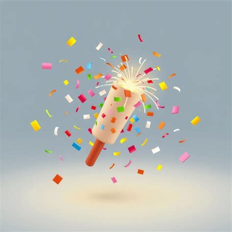 Party Popper Exploding With Confetti Premium Ai Generated Image