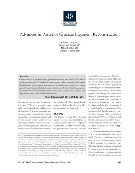 Pdf Advances In Posterior Cruciate Ligament Reconstruction Dokumentips