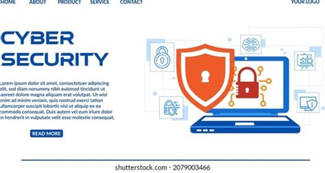 Cyber Security Landing Page Template Vector Stock Vector Royalty Free 2079003466 Shutterstock