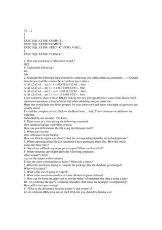 Oracle Dba Interview PDF