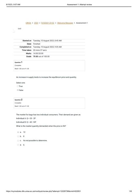 Ecs2601 Assignment 1 Second Semester 2023 Solutions Intermediate
