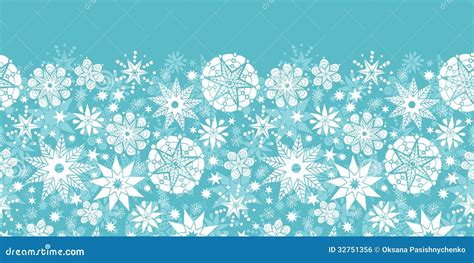 Decorative Snowflake Frost Horizontal Seamless Stock Vector