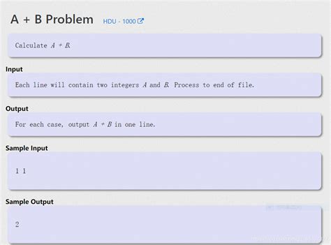 A+B Problem——HDU-1000_a + b problem hdu-CSDN博客