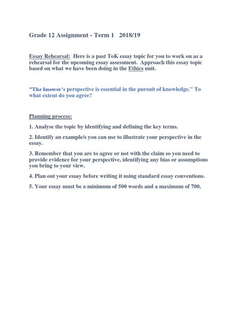 Grade 12 Assignment Term 1 201819 Pdf