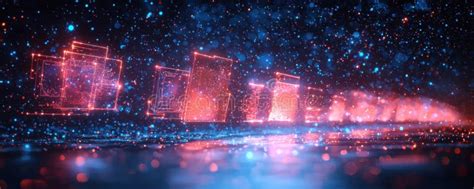 Abstract Concept Of Digital File System With Glowing Virtual Folders Stock Image Image Of