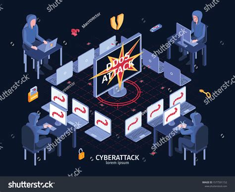 Isometric Hacker Horizontal Composition Text View Stock Vector Royalty Free 1577591152