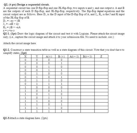 Solved Q2 4 ﻿pts ﻿design A Sequential Circuita