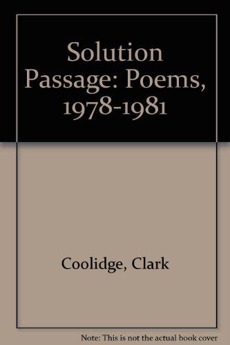 Solution Passage Coolidge Clark 9780940650558 Abebooks