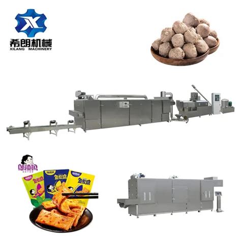 Soybean Protein Food Processing Line Tvp Chunks Textured Meat Soya