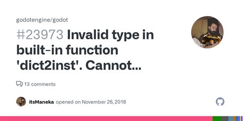 Invalid Type In Built In Function Dict2inst Cannot Convert Argument