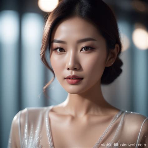 Female Asian Model Wearing Transparent Clothes Prompts Stable Diffusion Online
