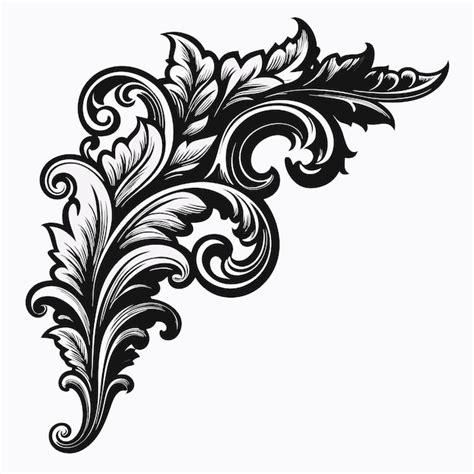 Ornate Swirling Floral Design Element Premium Ai Generated Vector
