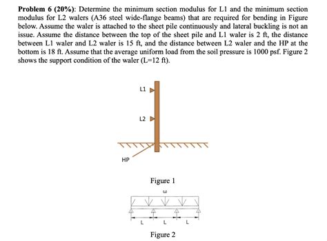 Problem 6 20 Determine The Minimum Section Modulus For Ll And The