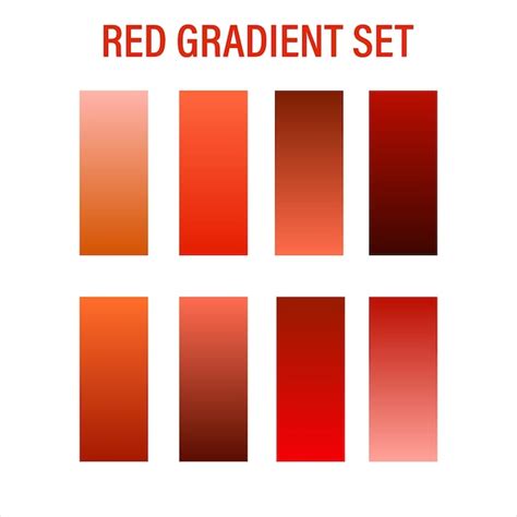 Premium Vector Red Gradient Set Premium Vector Red Gradient Set