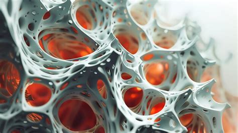 Premium Photo Abstract Organic Structure Futuristic 3d Illustration Of A Porous Material With