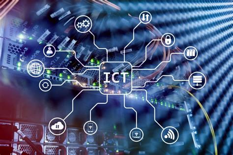 ICT Information And Communications Technology Concept On Server Room