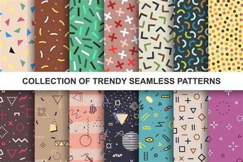 Colorful Seamless Retro Patterns 2402209