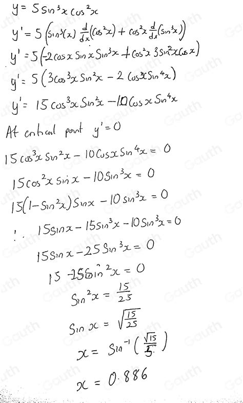solved the diagram shows the curve y 5sin 3xcos 2x for 0≤slant x≤slant
