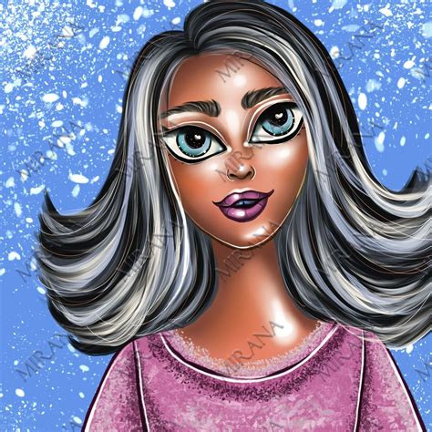 Мультяшка выдуманный персонаж постер принт для печати цифровой рисунок Милена Иванова