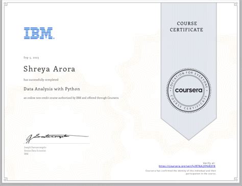 shreya arora on linkedin dataanalysis python ibm coursera
