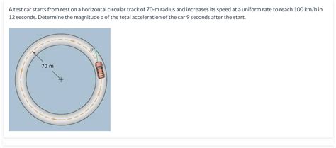 Solved A Test Car Starts From Rest On A Horizontal Circular