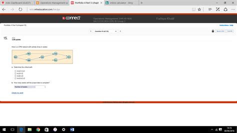 Solved The Following Cpm Network Has Estimates Of The Normal