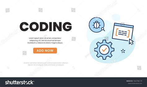 Vector Coding Banner Template Modern Sign Stock Vector Royalty Free
