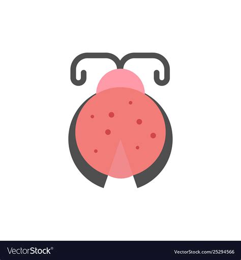 Beetle Bug Ladybird Ladybug Flat Color Icon Vector Image